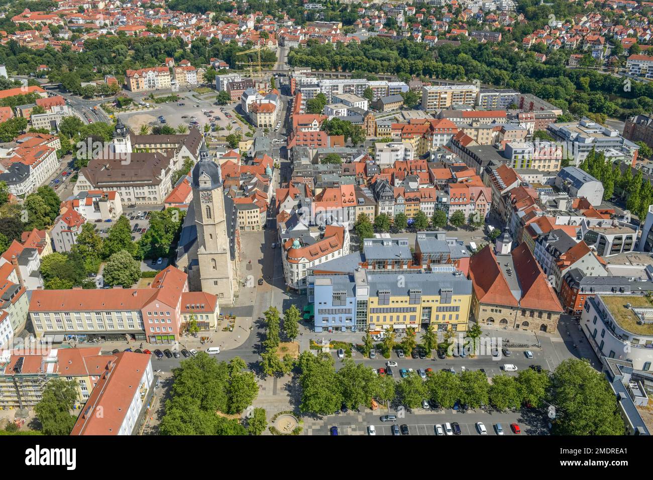 Old Town with St. Michael's Church, Market Square, Old Town Hall, Jena ...