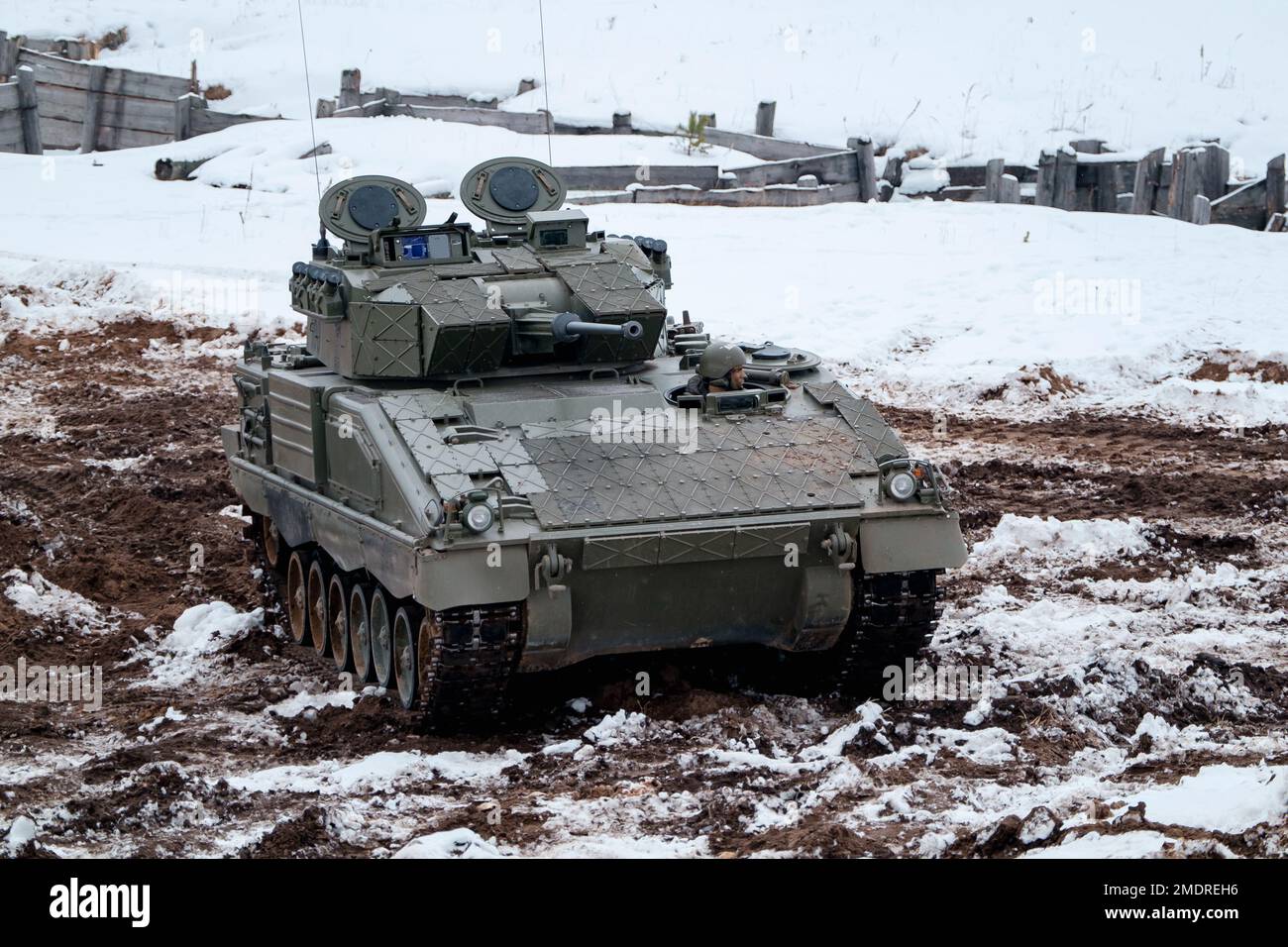 ADAZI, LATVIA, FEBRUARY 2018 - ASCOD Pizarro armoured fighting vehicle ...