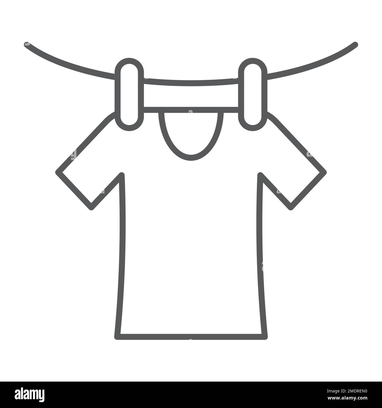 Drying thin line icon, laundry and dry, clothes sign, vector graphics ...