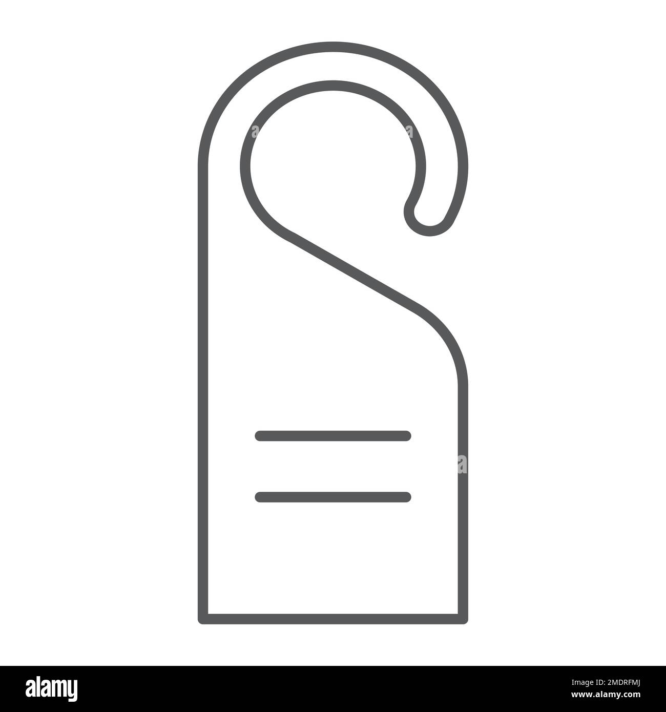 Door hanger thin line icon, hotel and hanger, do not disturb sign ...