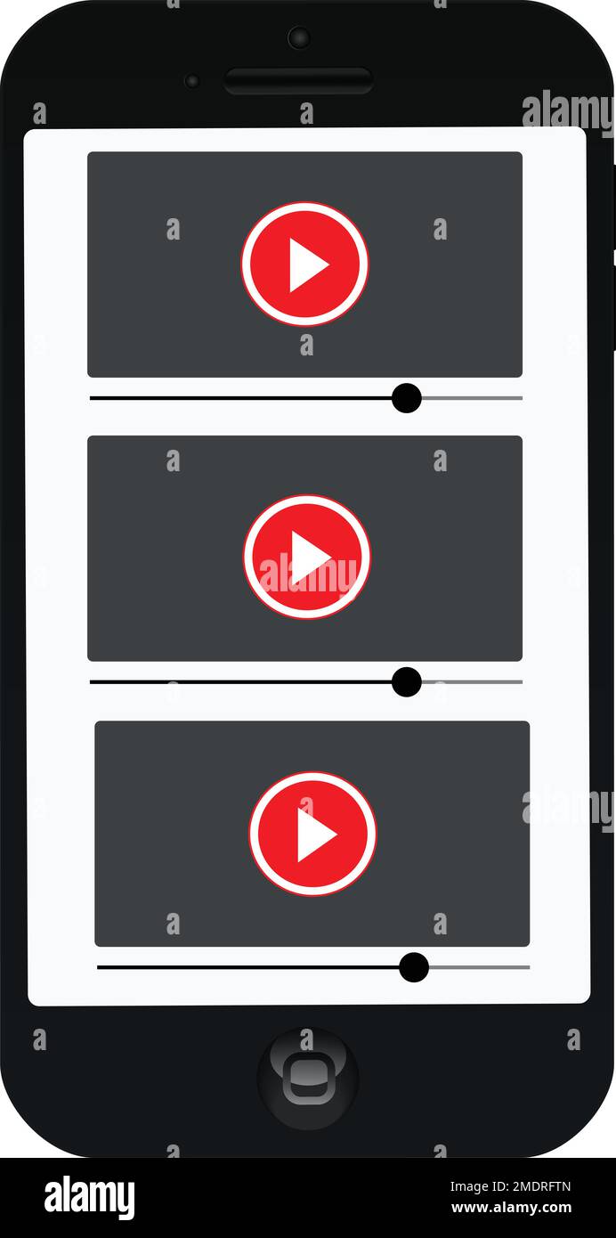 Multimedia video player shape on a smartphone display vector ...