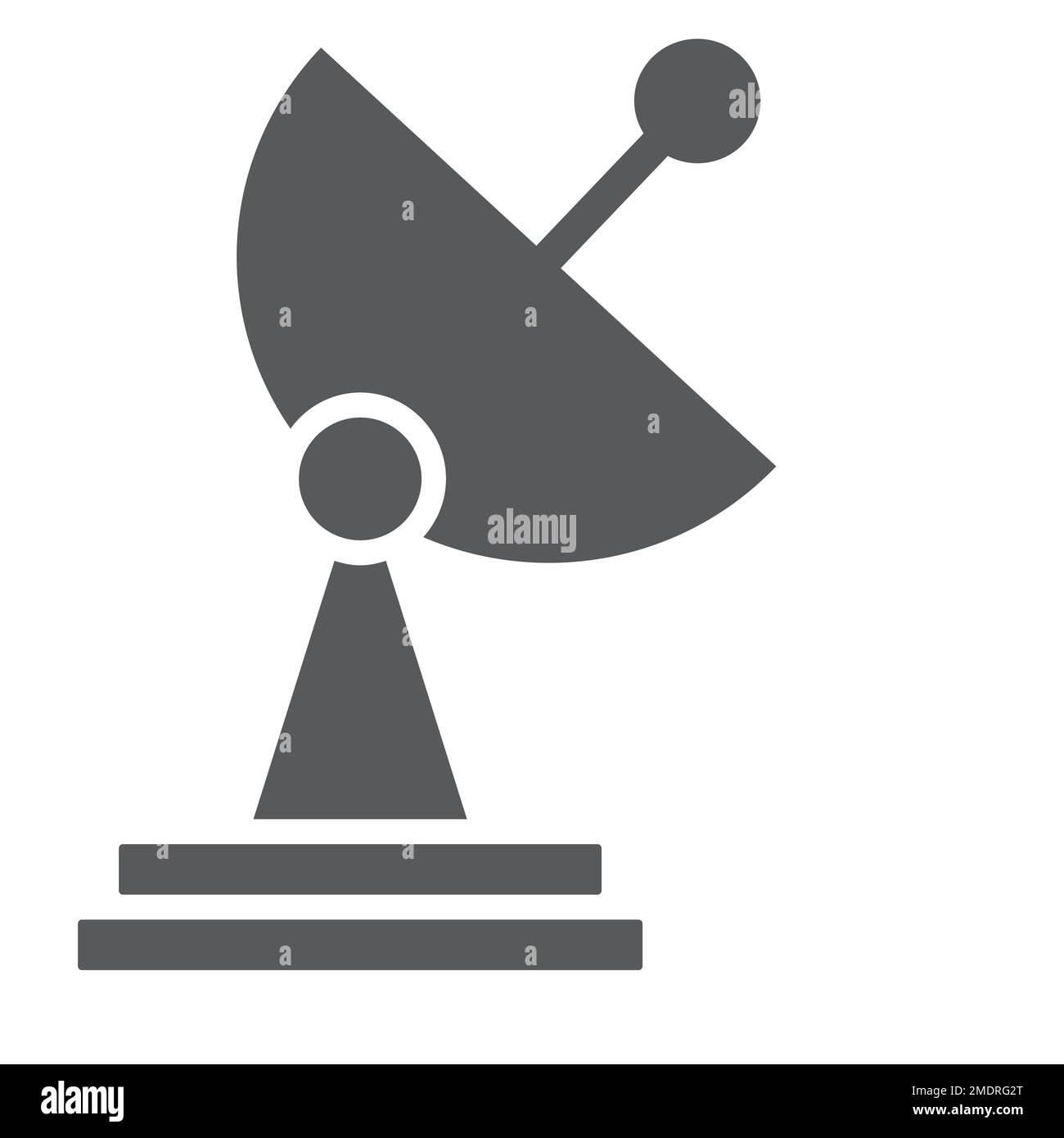 Radar glyph icon, tv and receiver, satellite dish sign, vector graphics ...