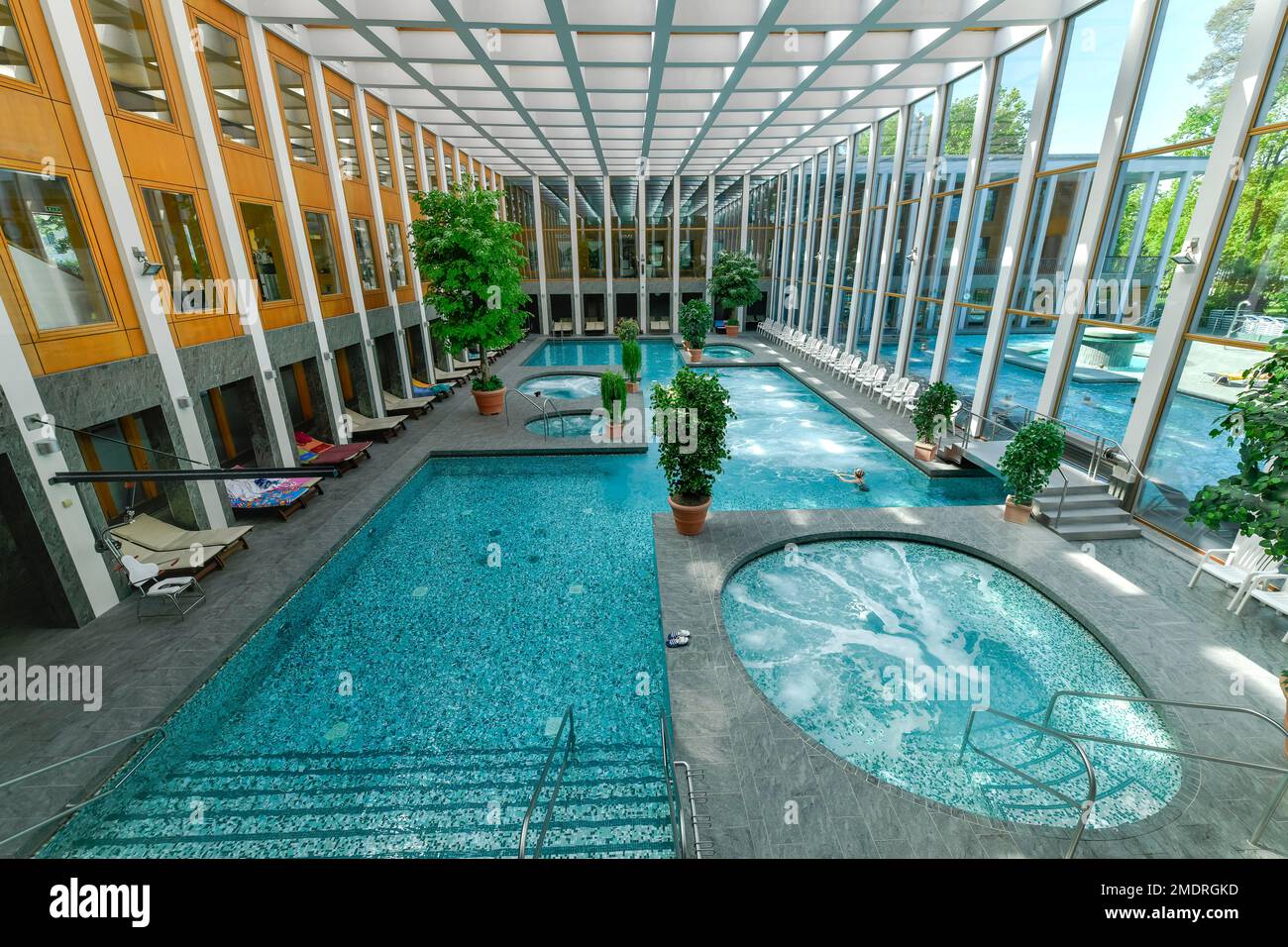Therme, Am spa garden, Bad Saarow, Brandenburg, Germany Stock Photo - Alamy