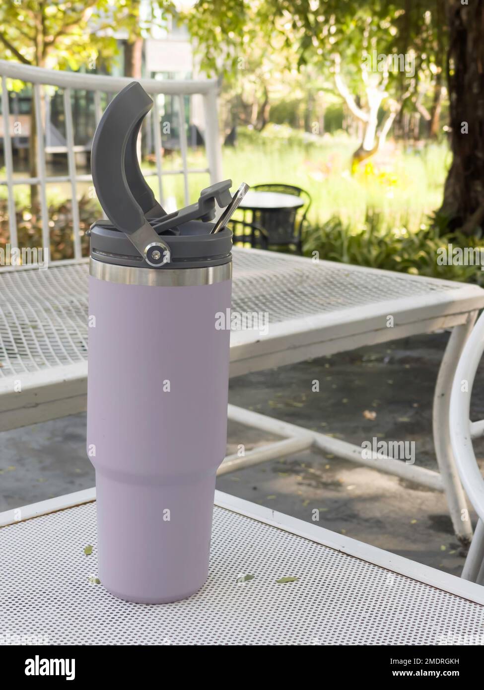 Steel vacuum thermos outdoor zero waste and no plastic Stock Photo - Alamy