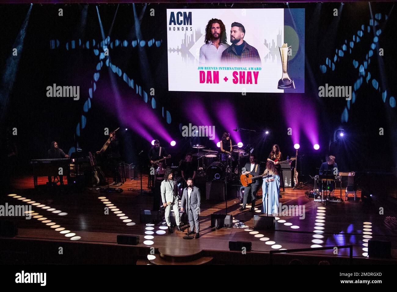 Dan Smyers, left, and Shay Mooney of Dan + Shay accept the Jim Reeves ...