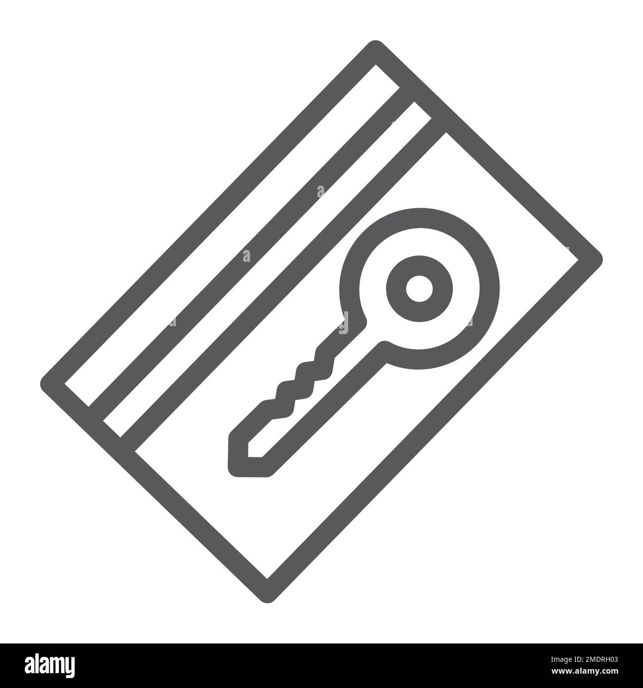 Key card line icon, hotel and access, electronic pass sign, vector ...