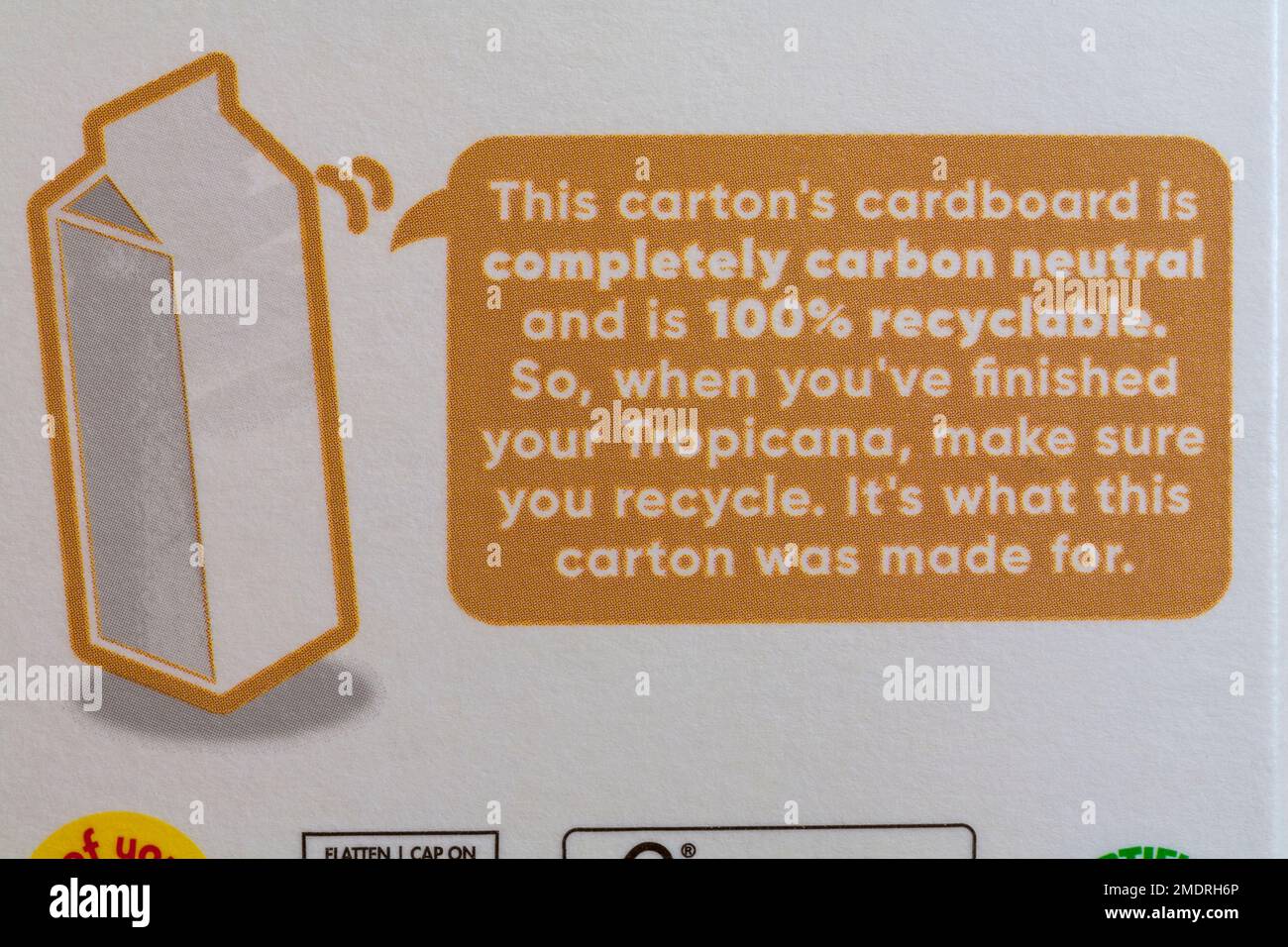 This cartons cardboard is completely carbon neutral hi-res stock ...
