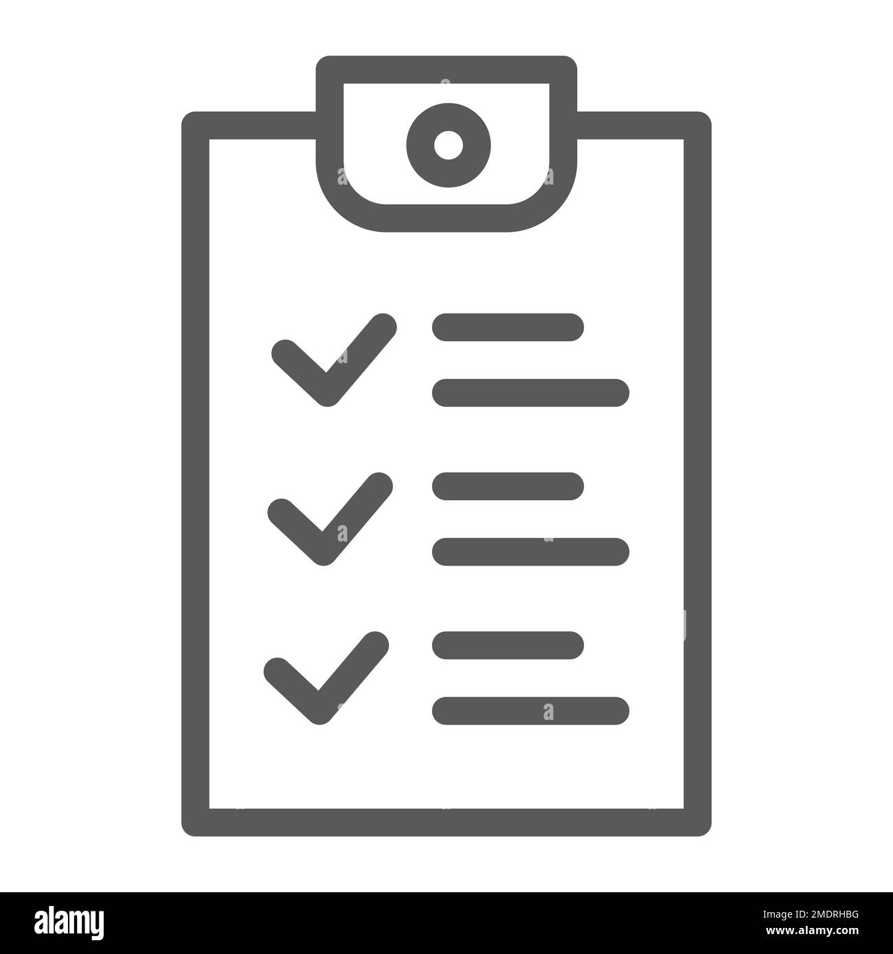 Checklist line icon, document and form, report sign, vector graphics, a linear pattern on a ...