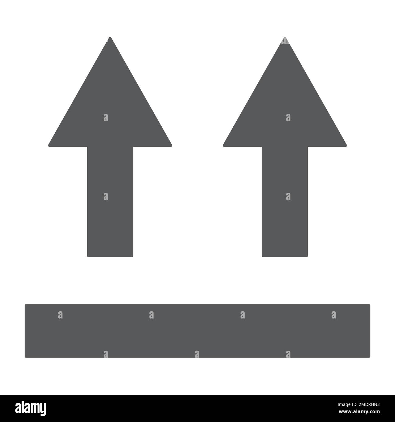 This side up glyph icon, packaging and label, arrows side up sign ...