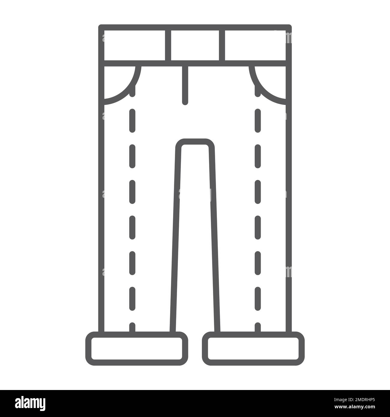 Jeans thin line icon, clothing and denim, trousers sign, vector ...