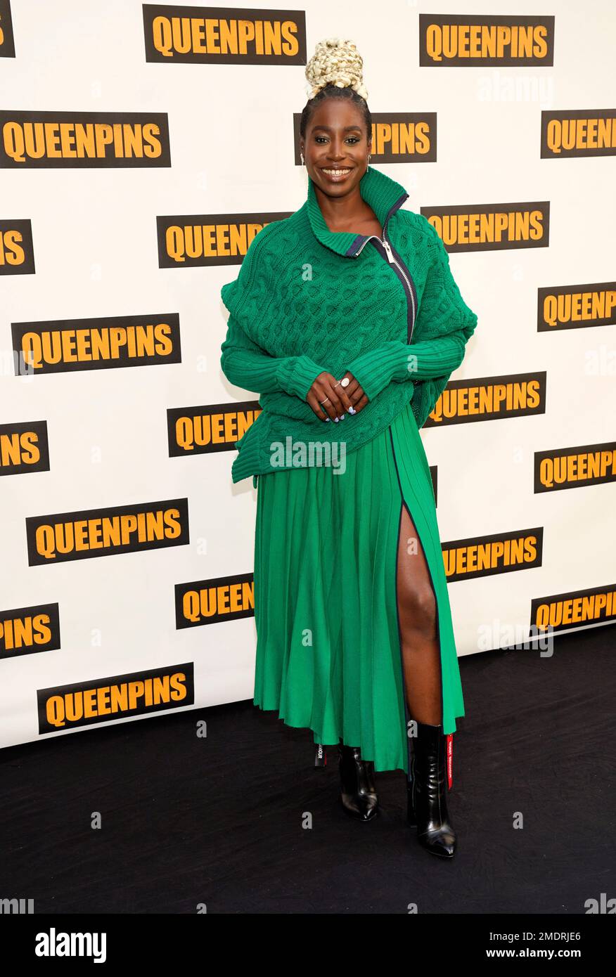 Kirby Howell-Baptiste, a cast member in "Queenpins," poses at a photo ...