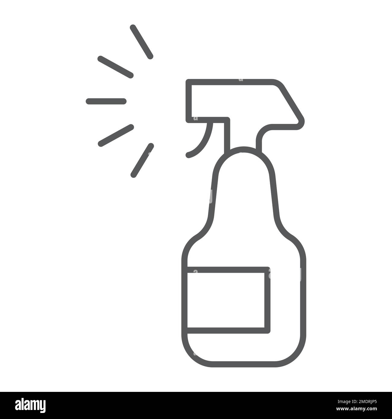 Sprayer thin line icon, aerosol and clean, bottle sign, vector graphics ...