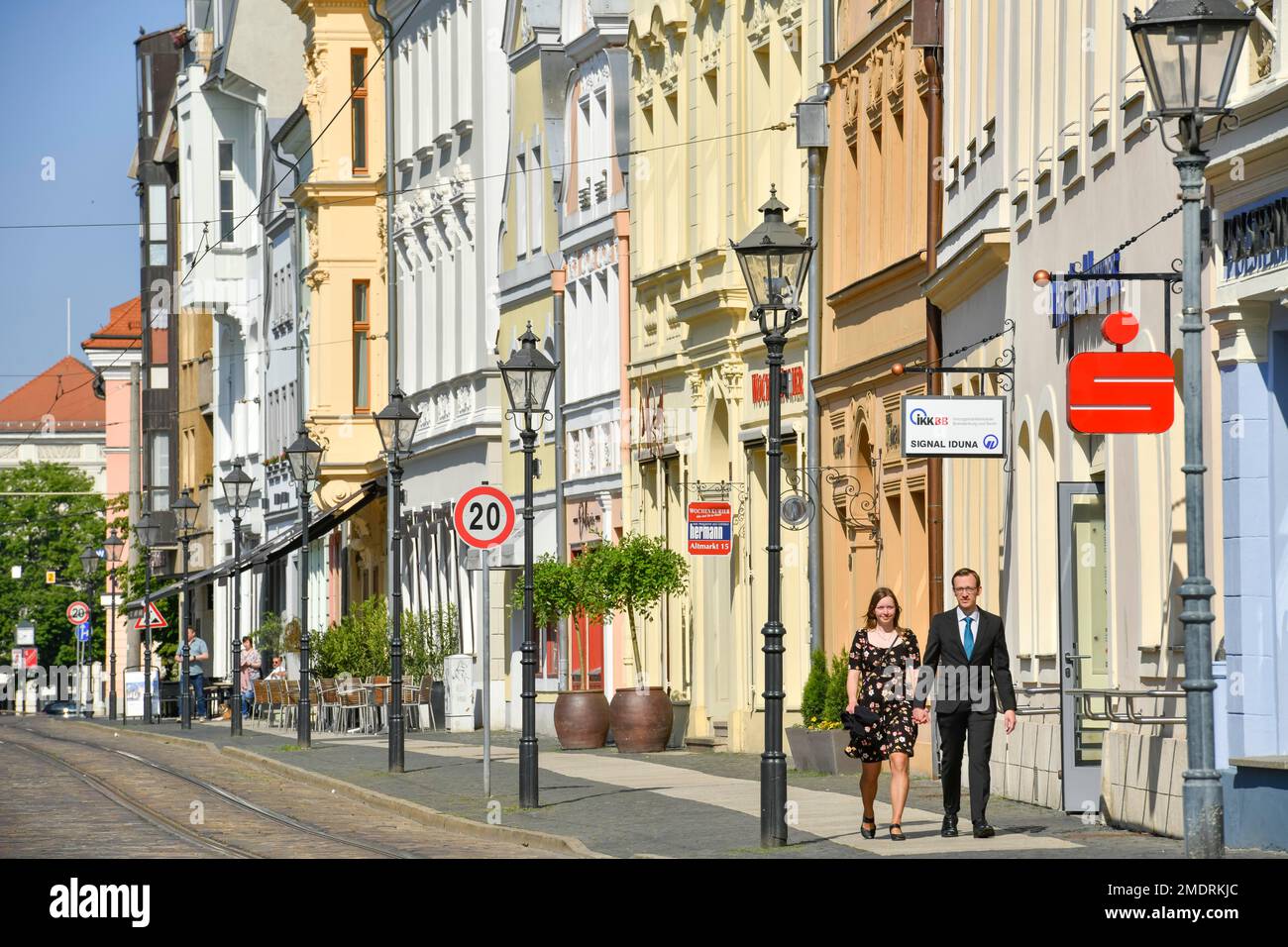 Old buildings, Altmarkt, Marktstrasse, Cottbus, Brandenburg, Germany ...
