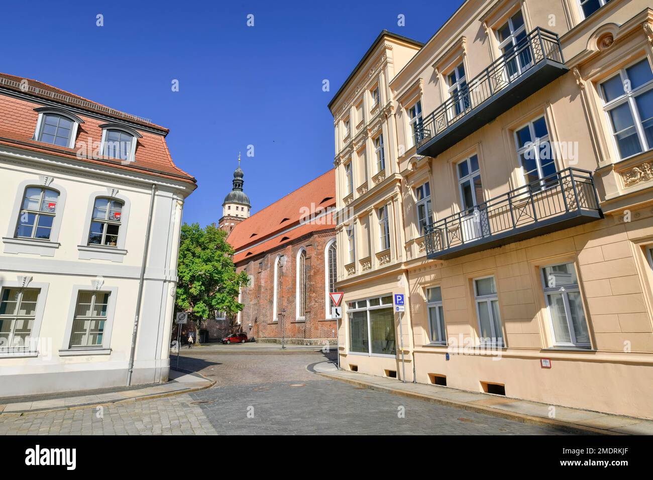Old buildings, courthouse square, Oberkirche St. Nikolai ...