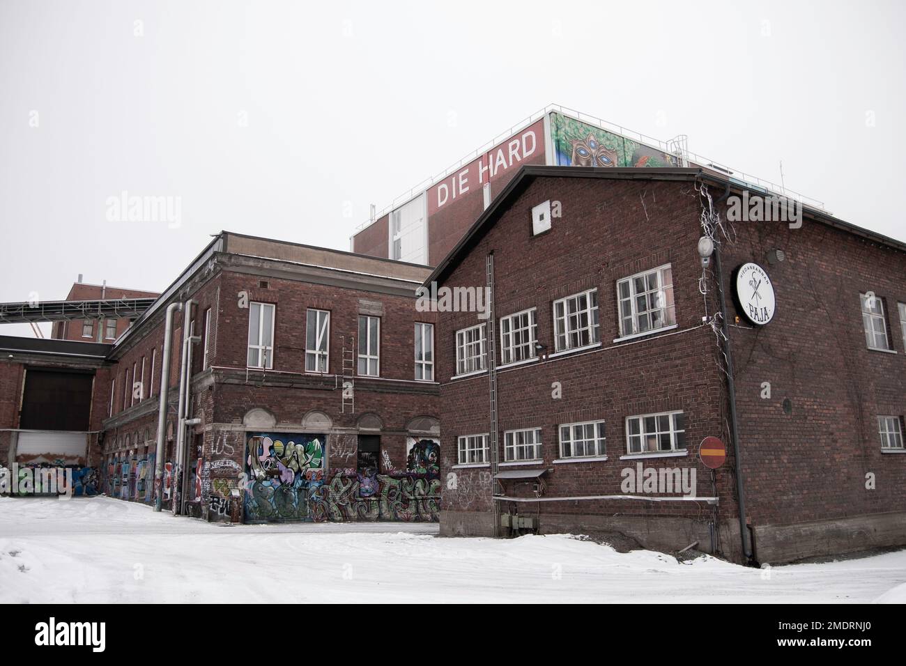 Photoshoot at an old factory, Graffiti art walls, old industrial ...