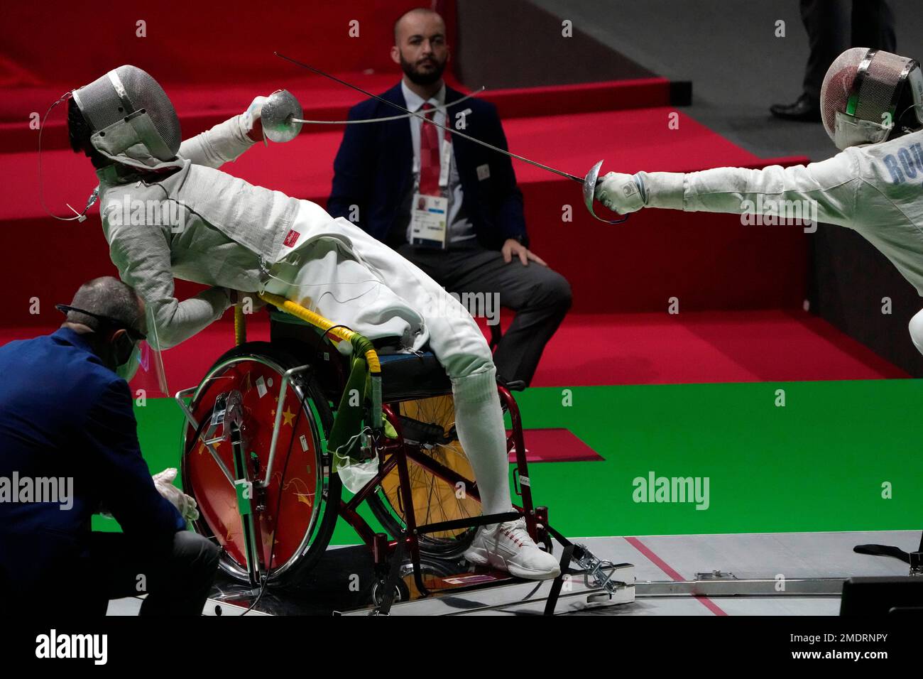 China's Li Hao compete with Canada's Ryan Roussel in men's saber ...