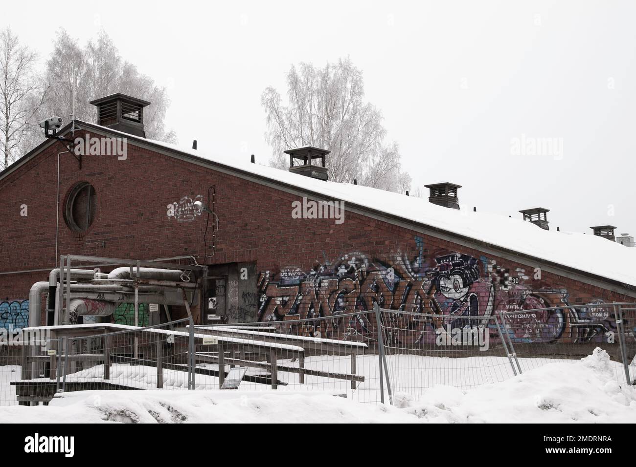 Photoshoot at an old factory, Graffiti art walls, old industrial ...
