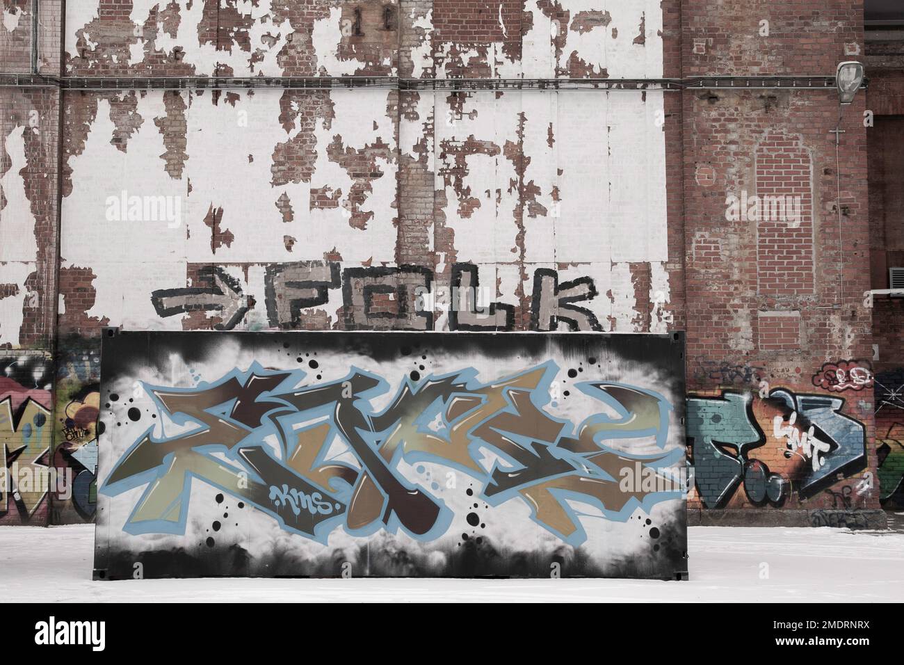 Photoshoot at an old factory, Graffiti art walls, old industrial ...