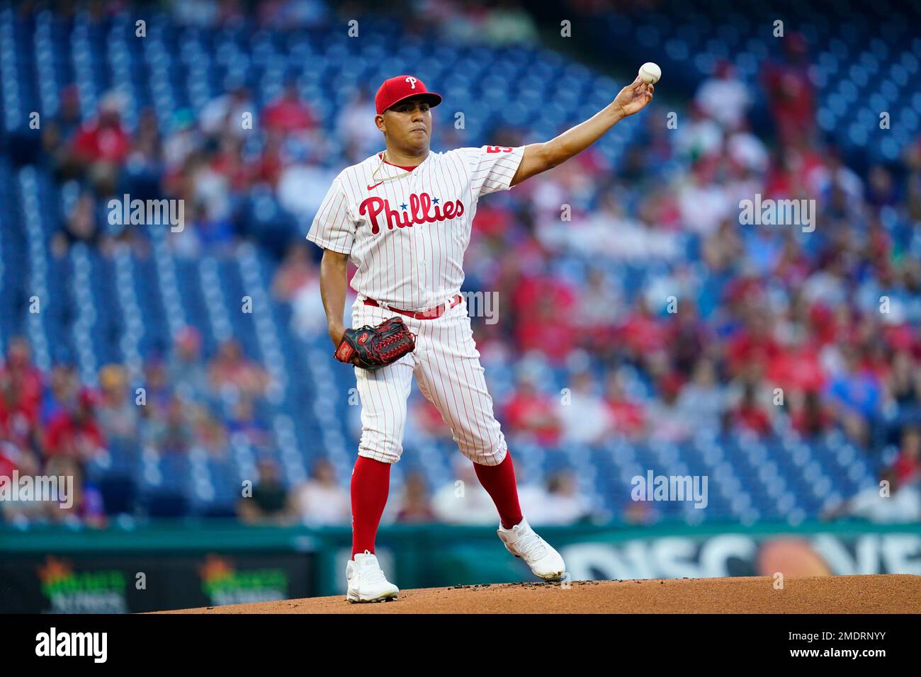 Philadelphia Phillies' Ranger Suarez plays during an interleague ...