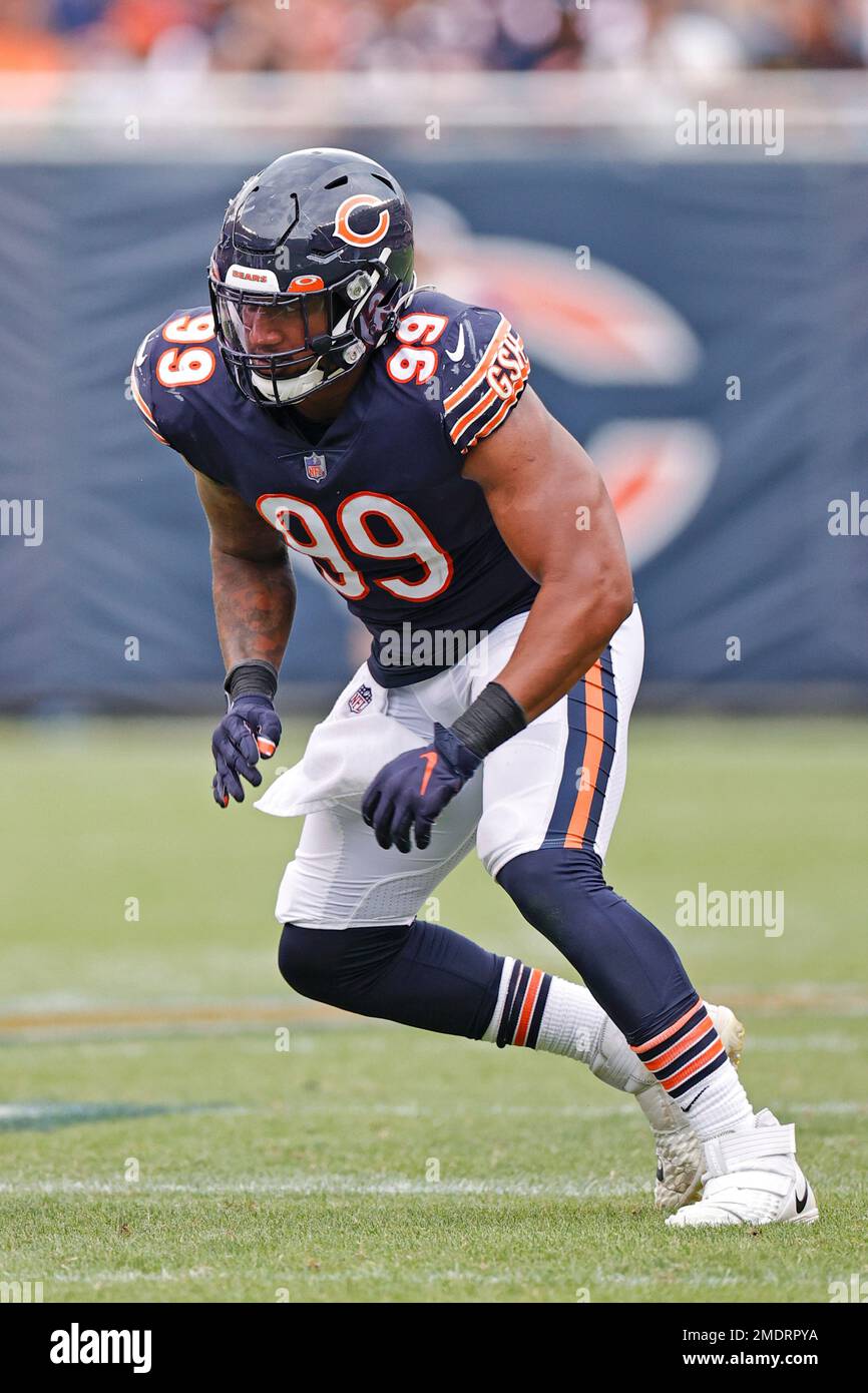 Chicago Bears linebacker Trevis Gipson (99) in action against the Buffalo Bills during the ...