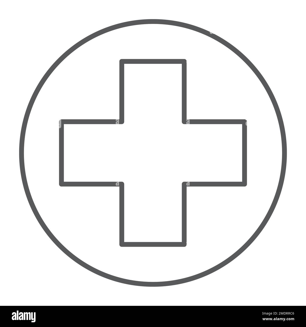 Medical point thin line icon, medicine and hospital, help point sign ...
