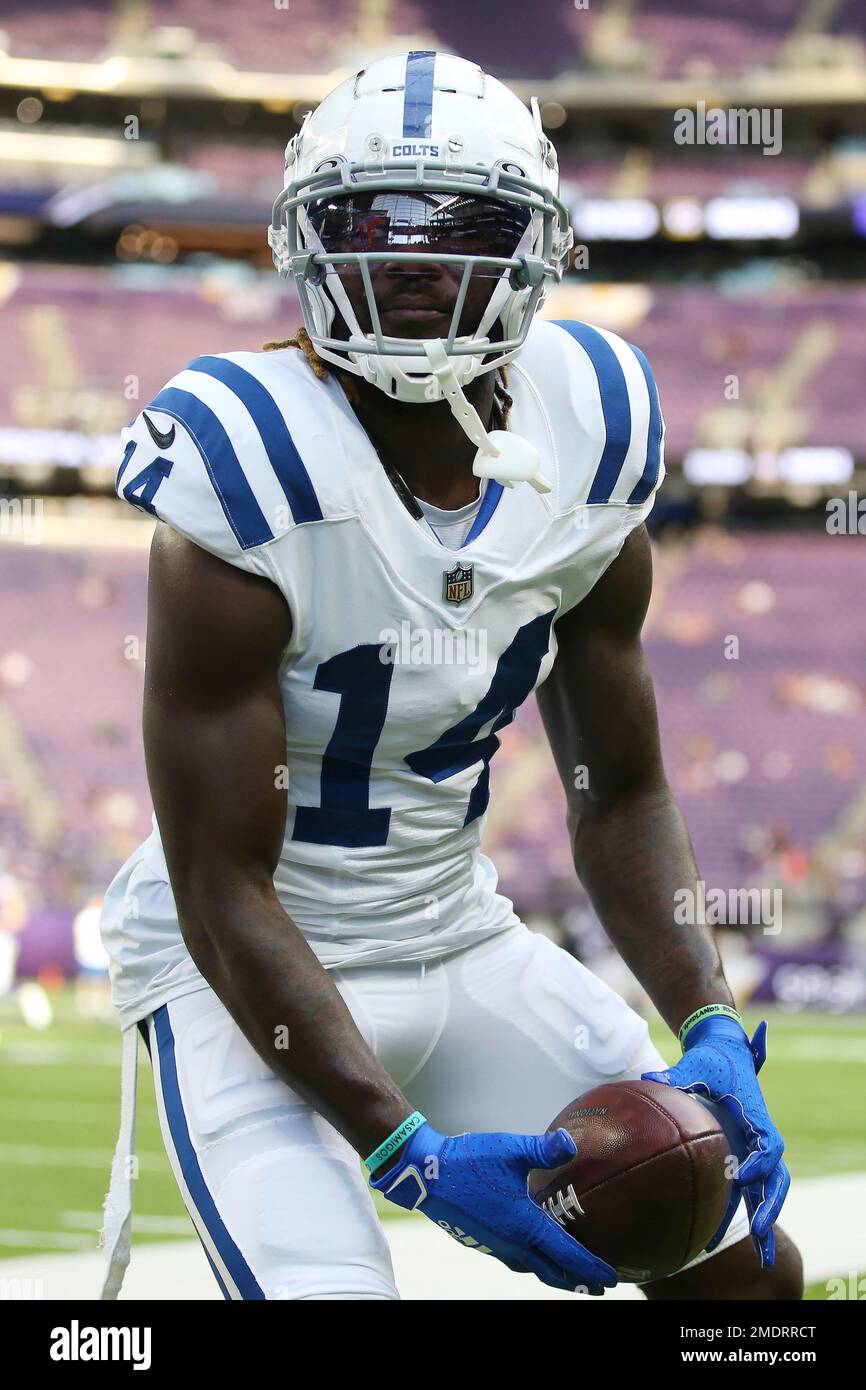 Indianapolis Colts wide receiver Zach Pascal (14) during pregame ...