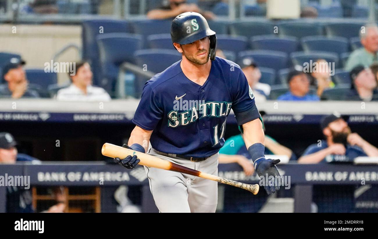 Seattle Mariners' Mitch Haniger in the third inning of a baseball game ...