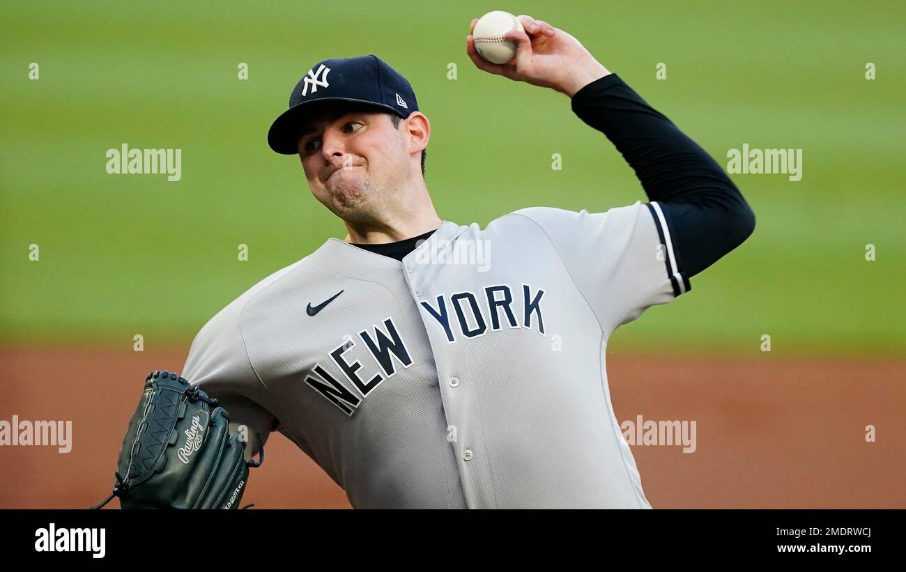 New York Yankees starting pitcher Jordan Montgomery (47) works against ...