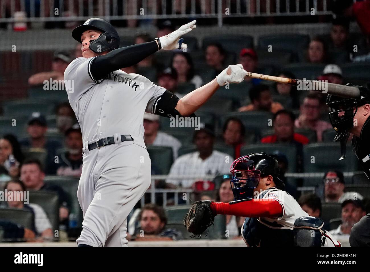 New York Yankees right fielder Aaron Judge (99) bats during a baseball ...