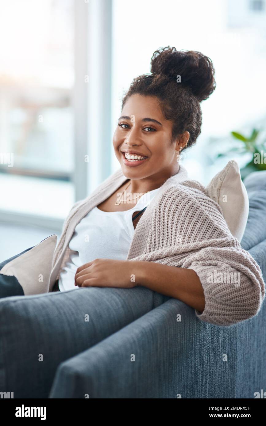 Good relaxation is food for the body. Cropped portrait of a happy young ...