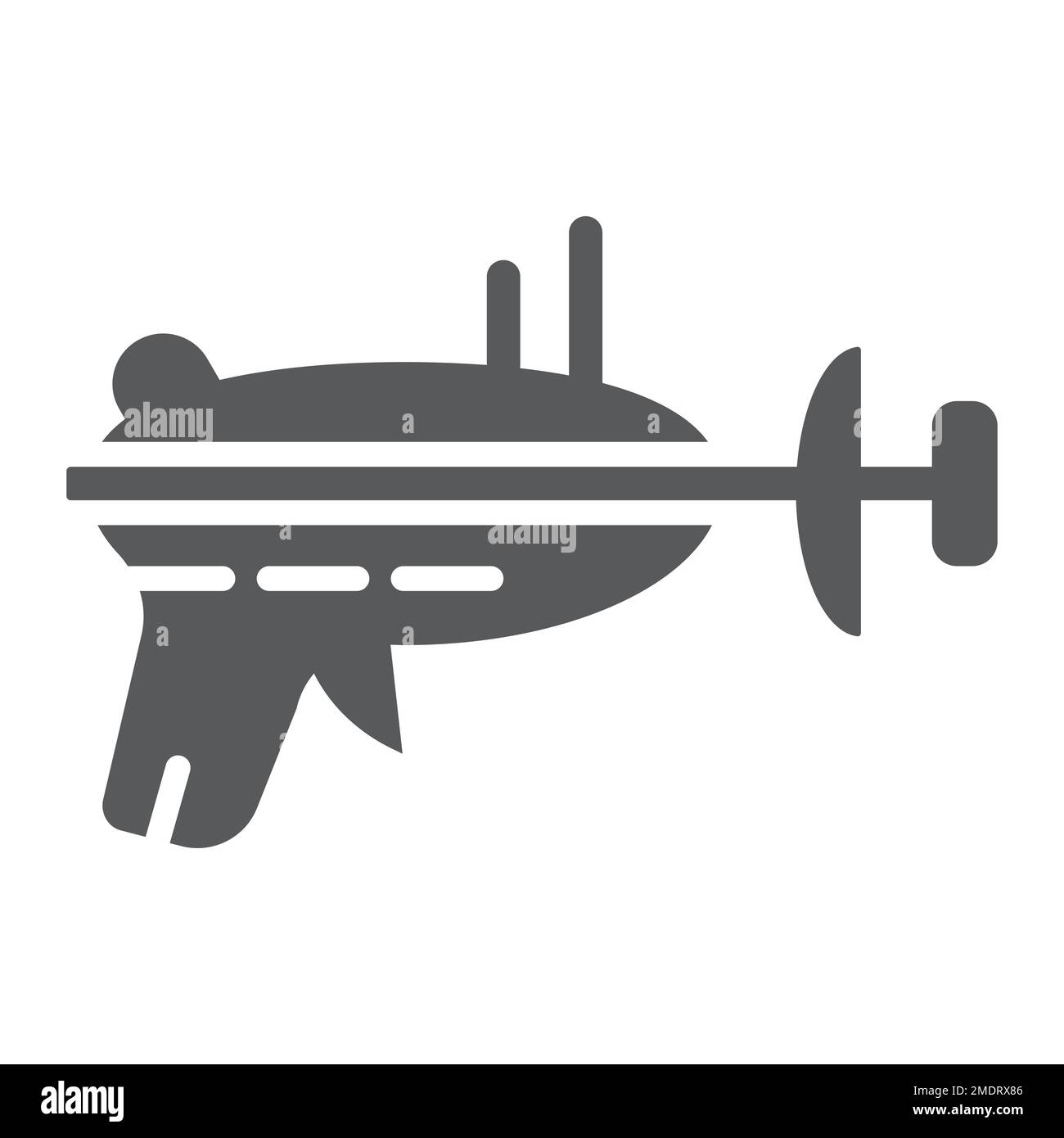 Blaster glyph icon, space and weapon, laser blaster sign, vector ...