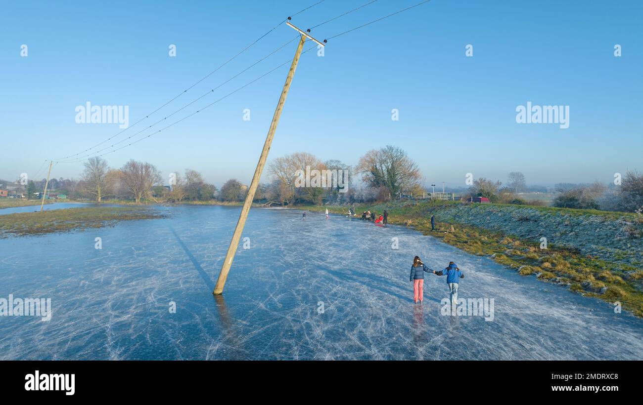 Picture dated January 22nd shows people fen skating near Ely ...