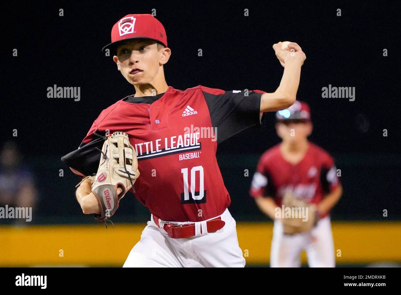 Hamilton, Ohio, pitcher Kaleb Harden (10) delivers against Lafayette ...