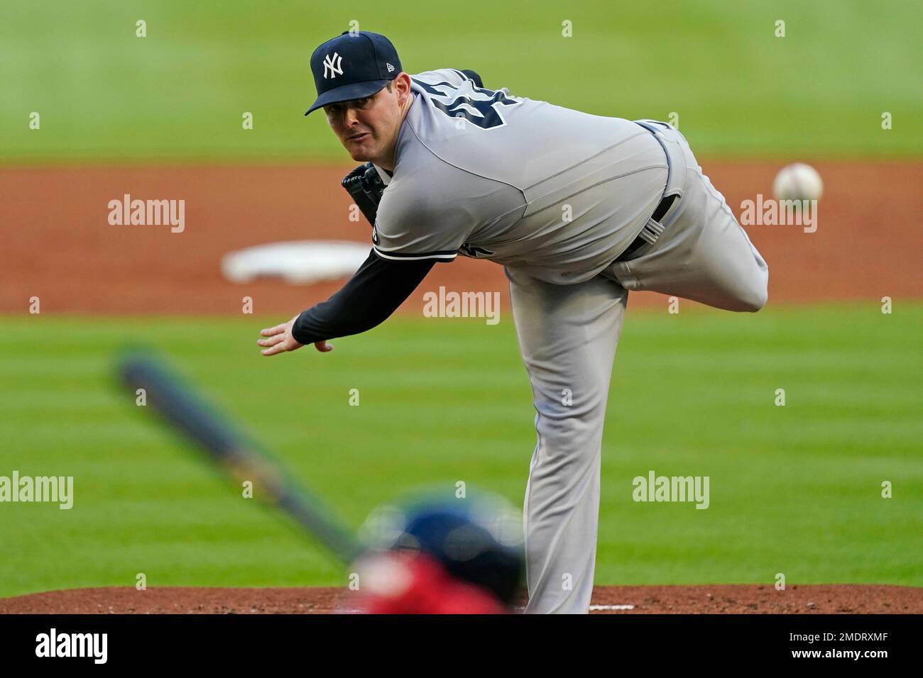 New York Yankees starting pitcher Jordan Montgomery (47) works in the ...