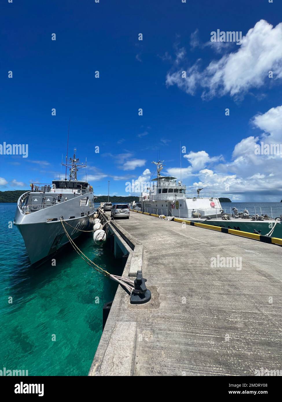 Republic of Palau patrol boats wait at the pier ahead of joint mock ...