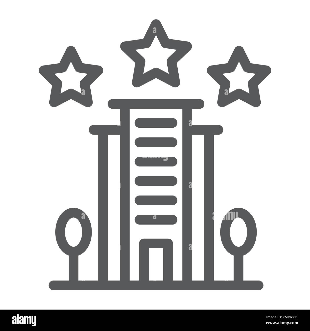Hotel line icon, architecture and tourism, building sign, vector ...