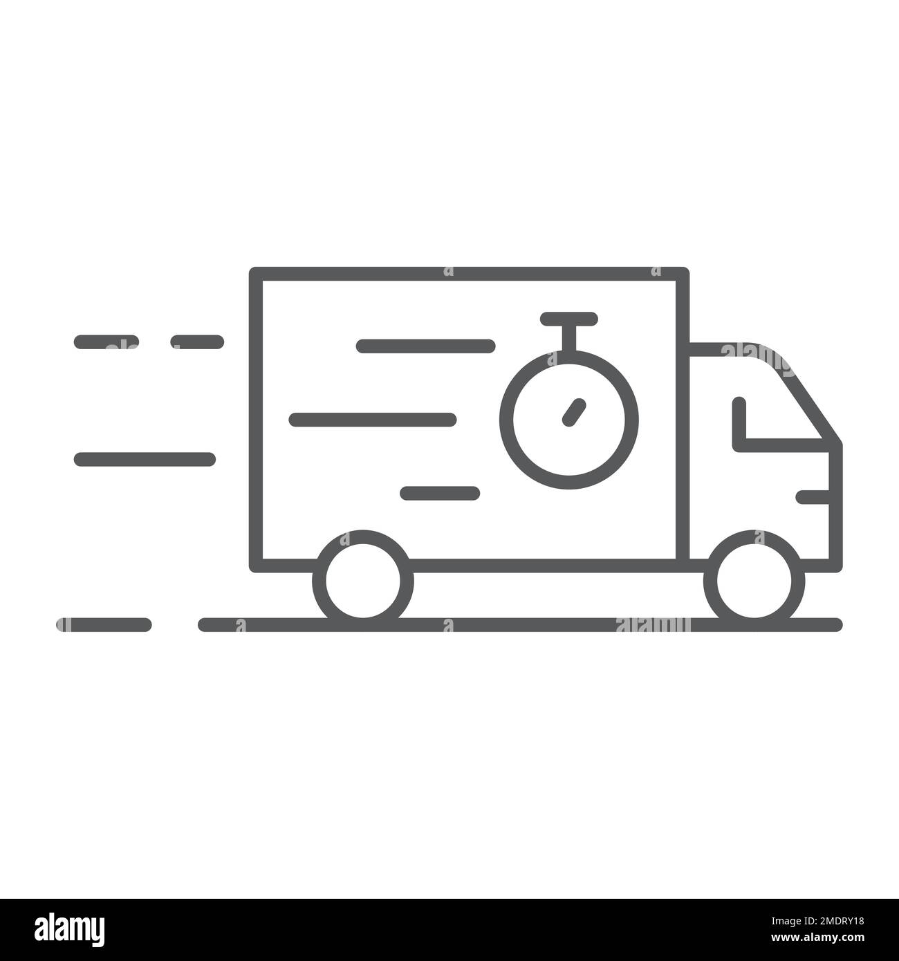 Truck thin line icon, delivery and shipping, lorry sign, vector ...
