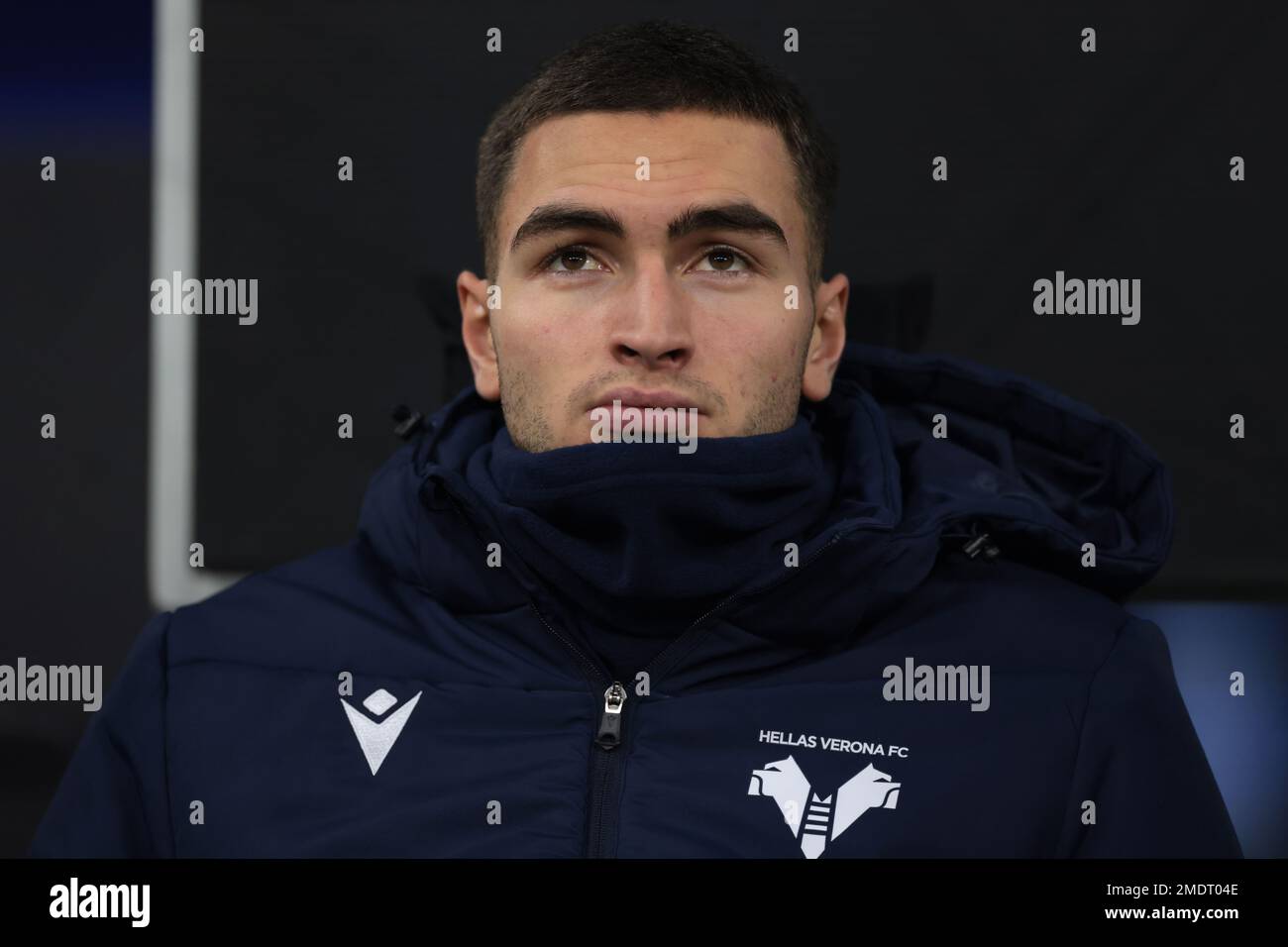 Milan, Italy, 14th January 2023. Diego Coppola of Hellas Verona looks ...