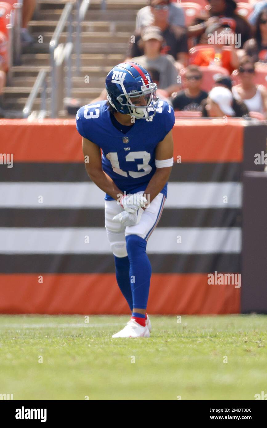 New York Giants wide receiver Dante Pettis (13) lines up for a play ...