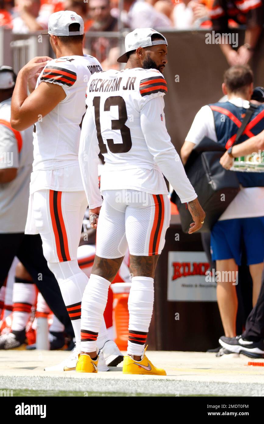 Cleveland Browns wide receiver Odell Beckham Jr. (13) stands on the ...