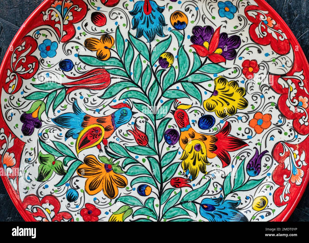 Arabic painted ceramic plates abstract background Stock Photo - Alamy