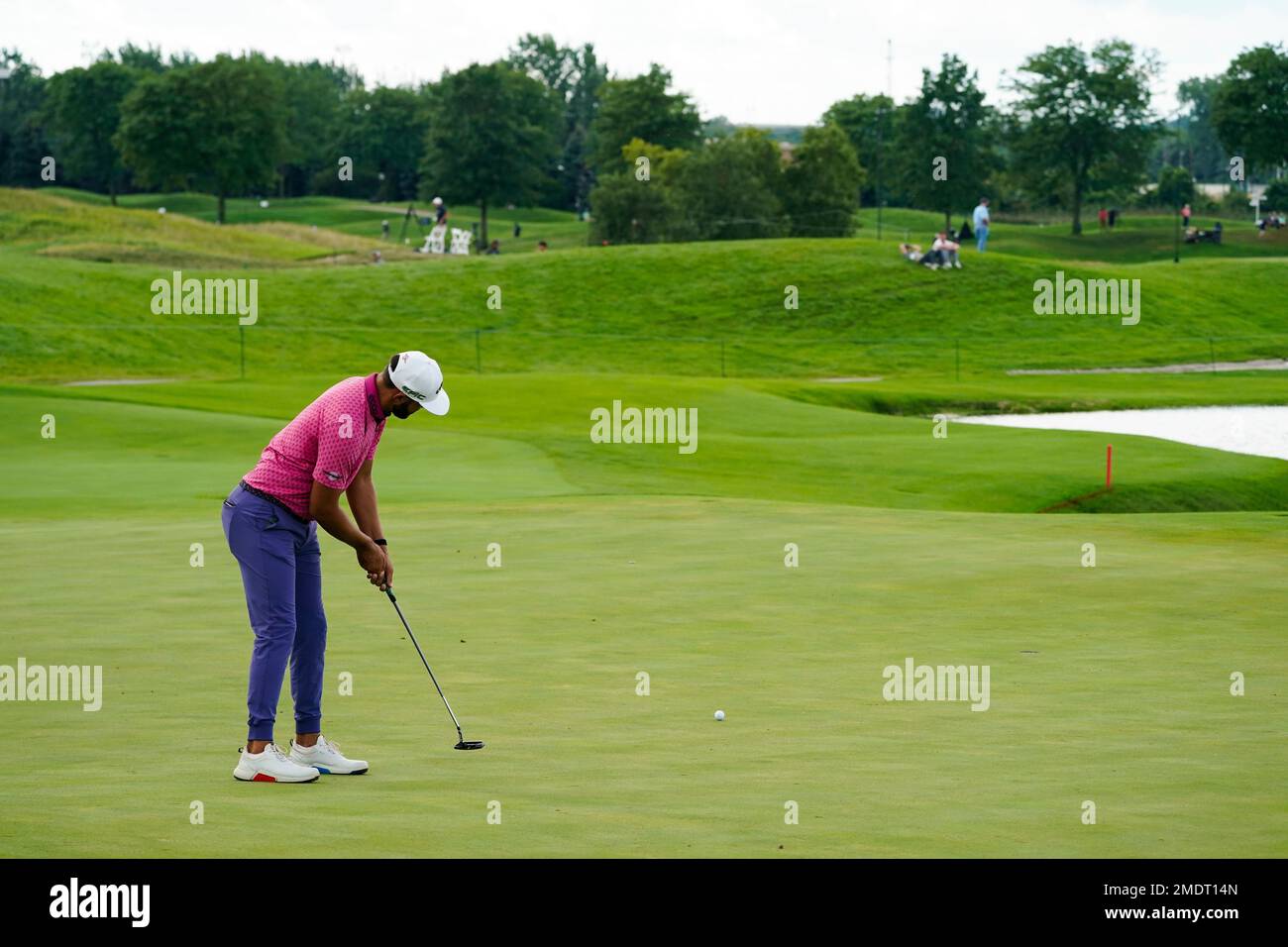 Erik Van Rooyen, of South Africa, putts on the fourth hole in the final round at The Northern ...