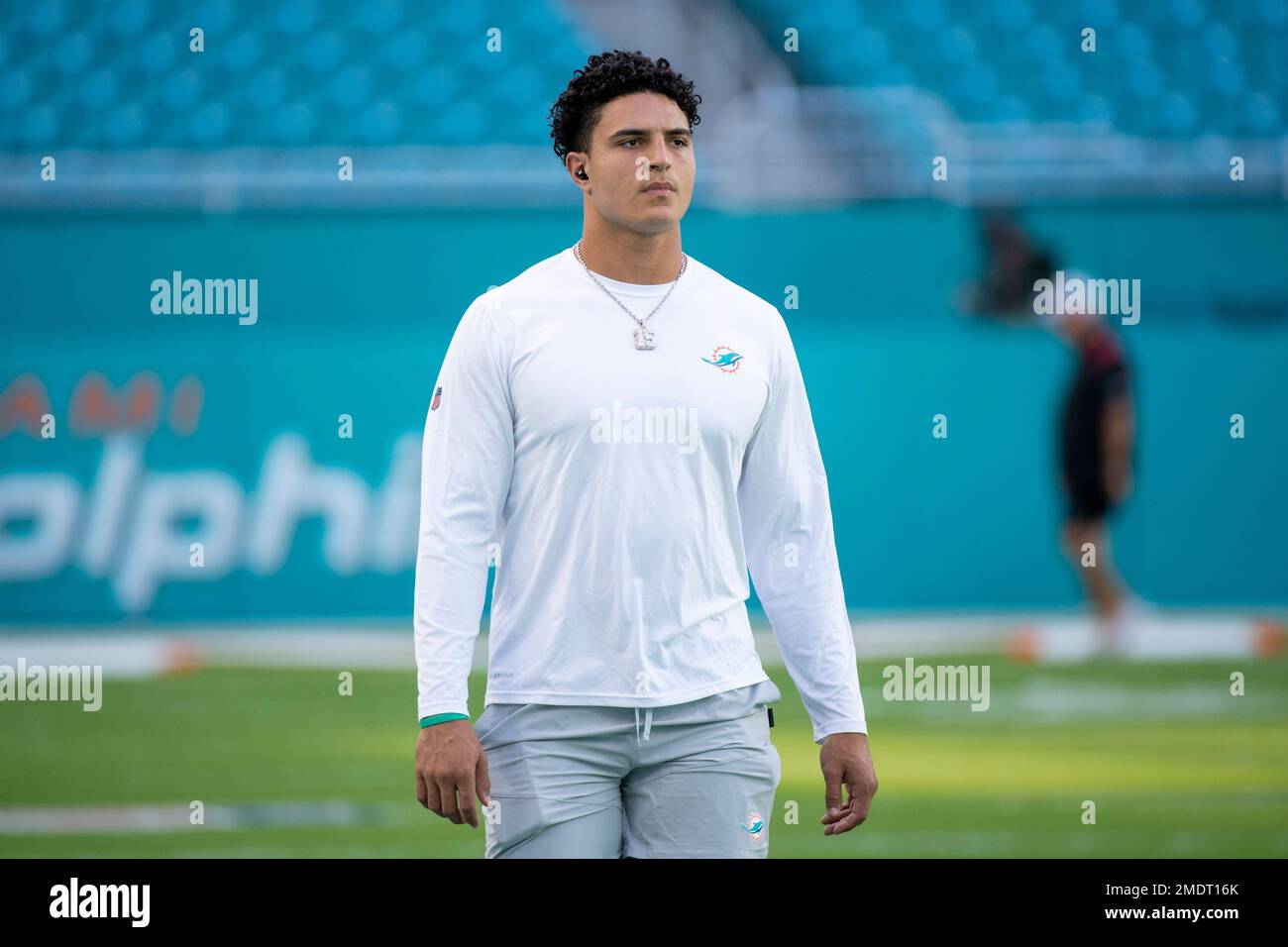 Miami Dolphins linebacker Jaelan Phillips (15) before the start of a ...