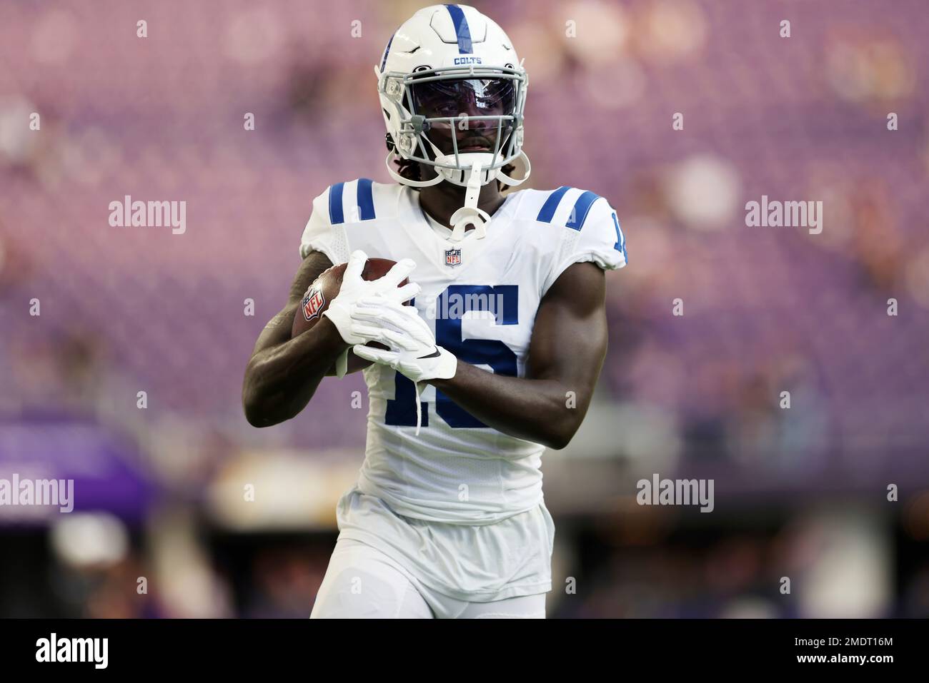 Indianapolis Colts wide receiver Ashton Dulin (16) during pregame ...