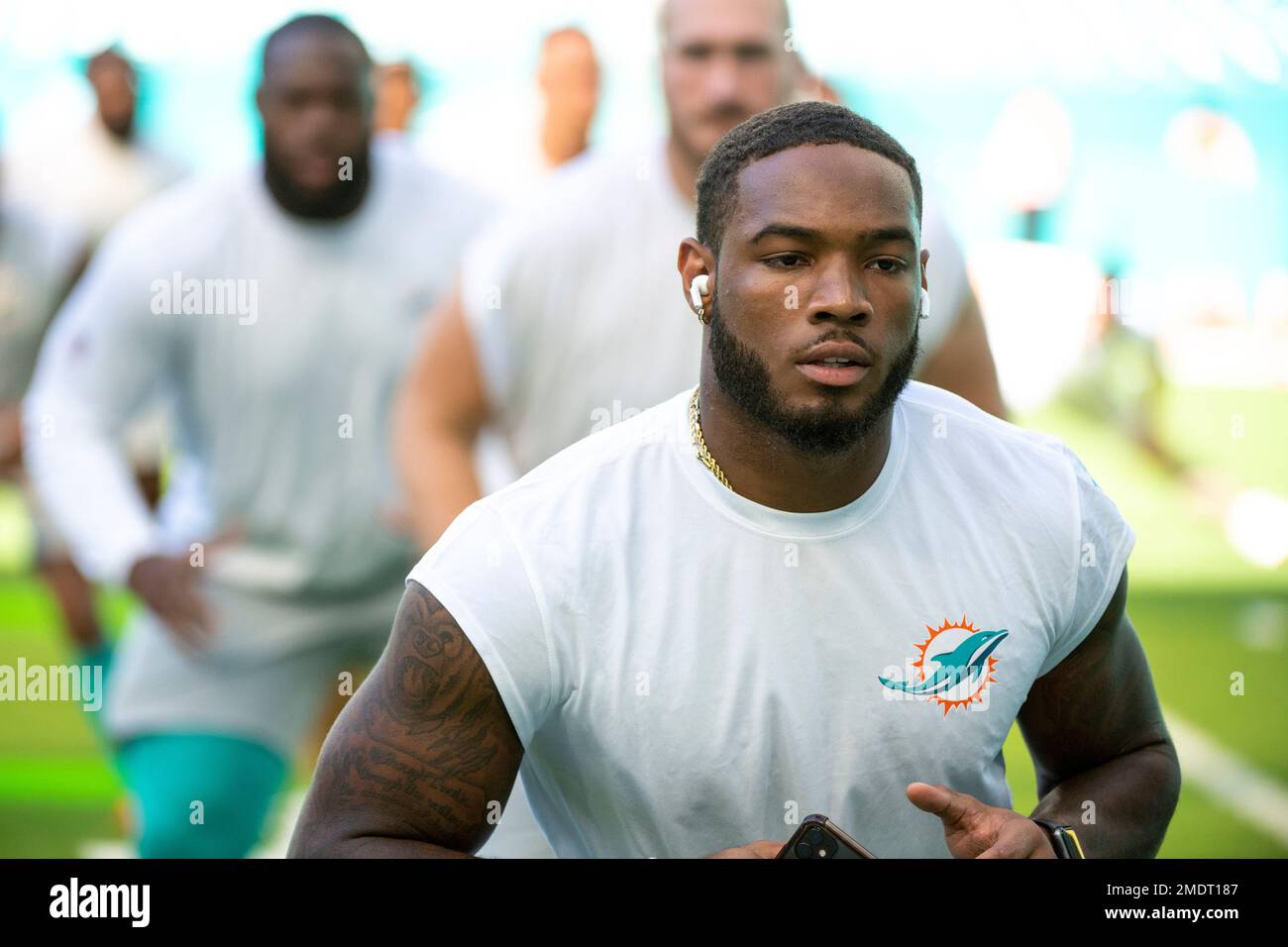 Miami Dolphins running back Gerrid Doaks (23) before the start of a ...