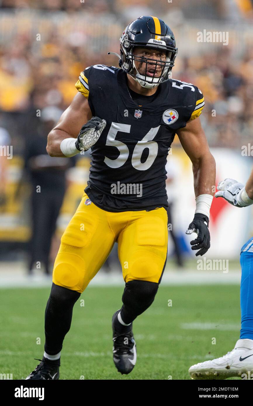 Pittsburgh Steelers linebacker Alex Highsmith (56) pass rushes against ...