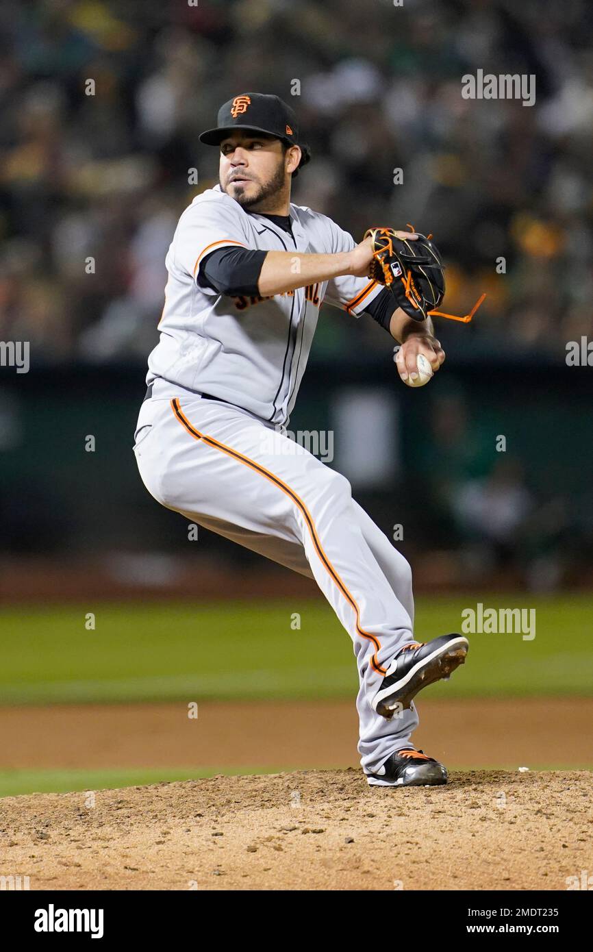San Francisco Giants' Jose Alvarez against the Oakland Athletics during ...