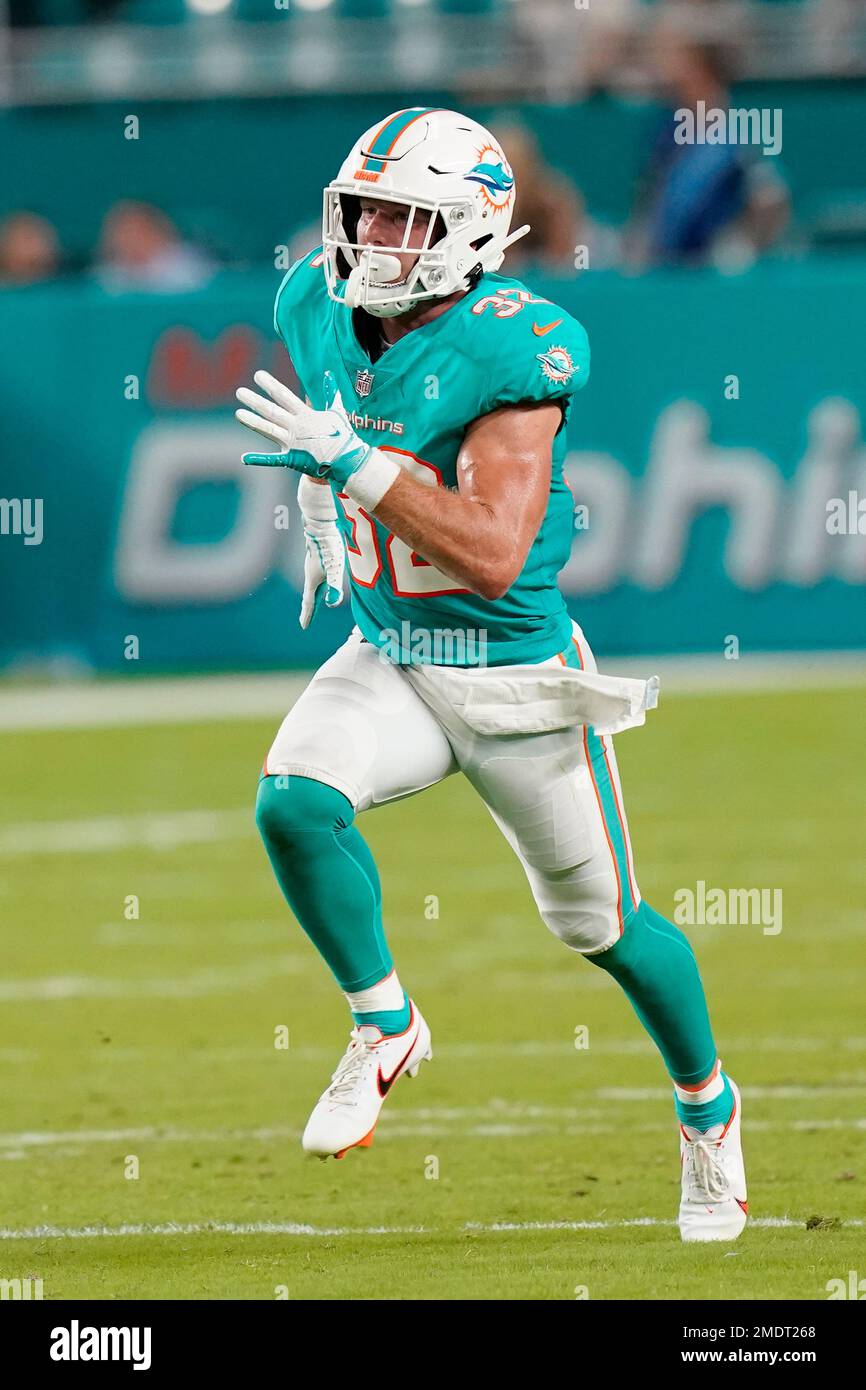 Miami Dolphins running back Patrick Laird (32) runs a play during the ...