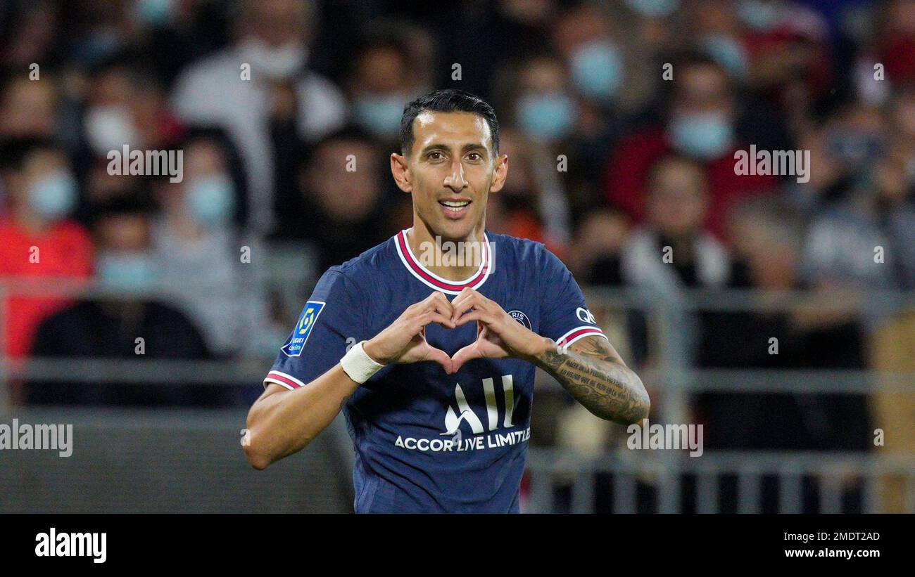 PSG's Angel Di Maria celebrates his goal during a French League One ...