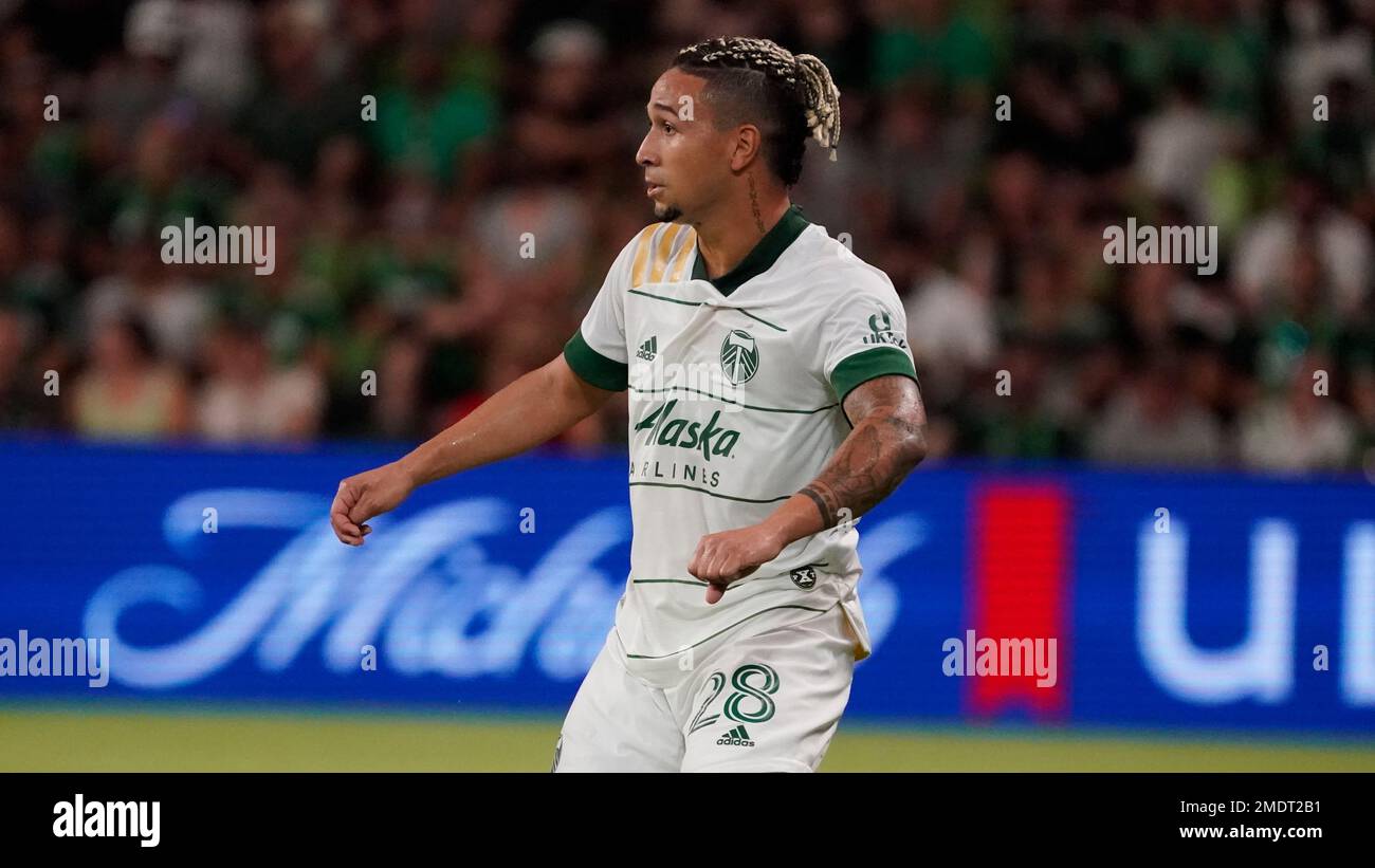 Portland Timbers' Pablo Bonilla (28) waits for a pass during the first ...
